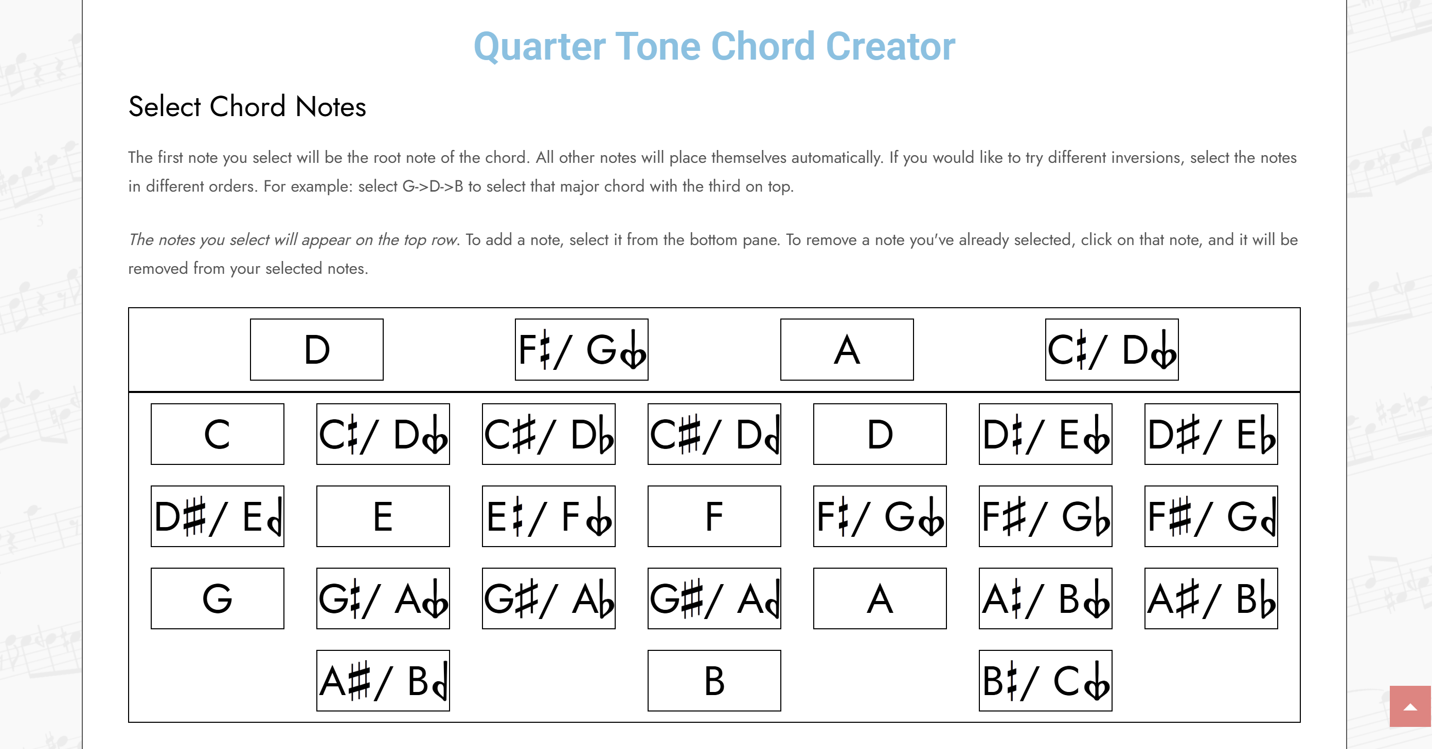 Chord Creator - Quarter Tone Musician